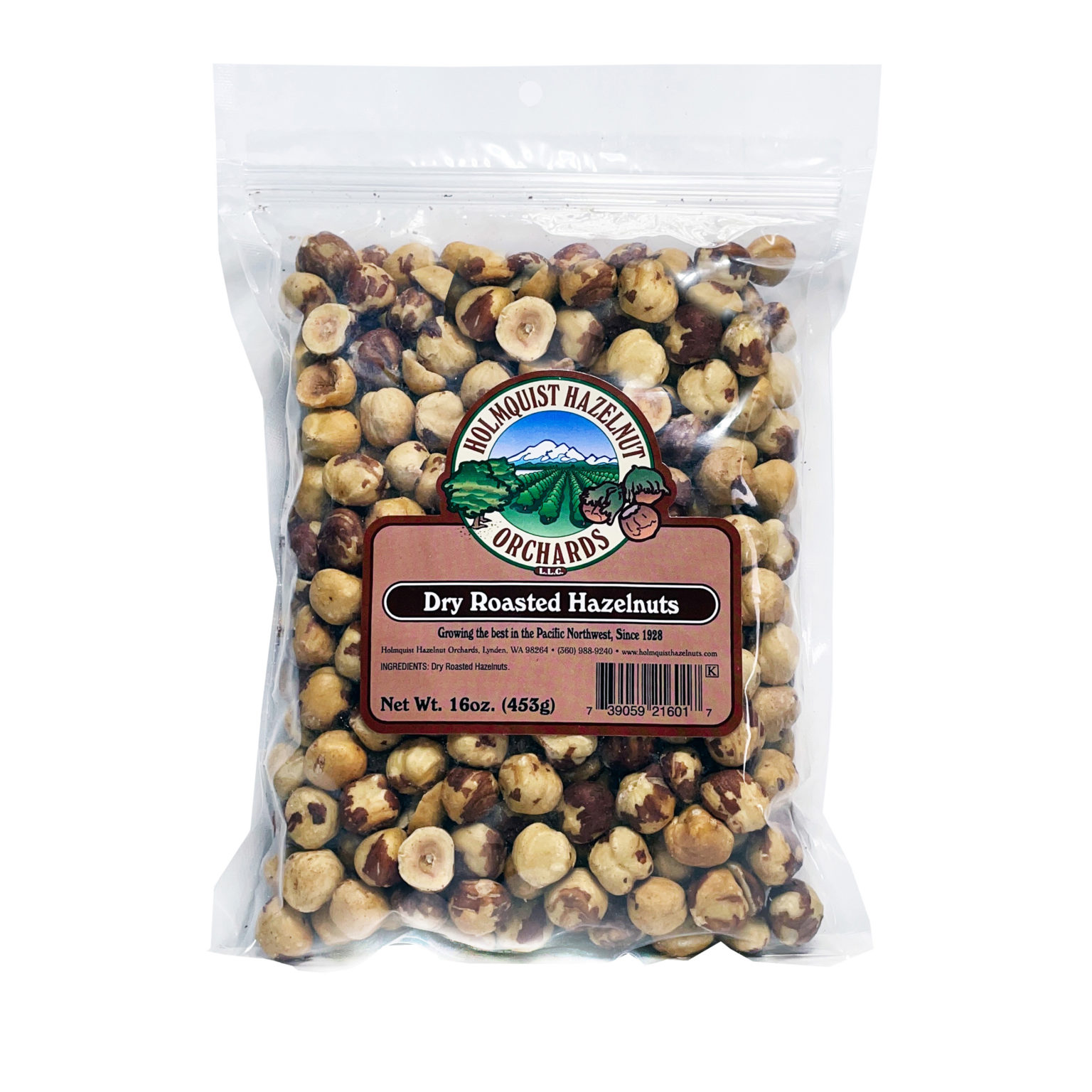 1 lb. Dry Roasted Hazelnuts - Holmquist Hazelnuts